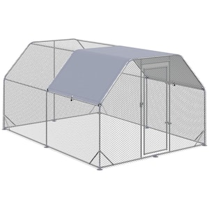 6.5 ft. Chicken Run Coop Walk-In Chicken Coop Outdoor Galvanized Steel ...
