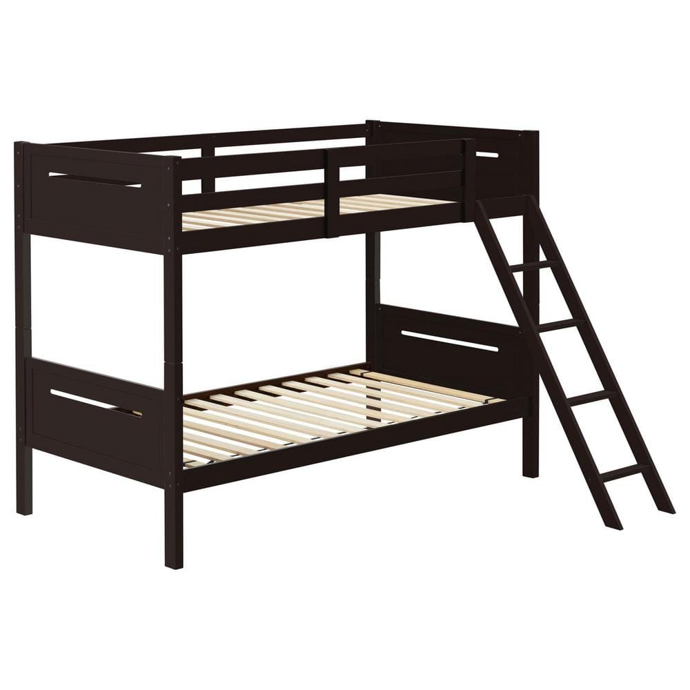 Coaster Littleton Espresso Twin Over Twin Bunk Bed 405051BRN - The Home ...