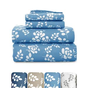LDC LUX DECOR COLLECTION Lux Decor 4-Piece Microfiber Sheet Set Floral ...