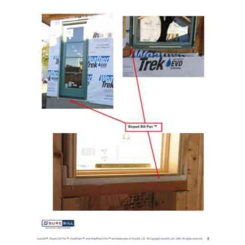 SureSill 4-9/16 in. x 80 in. PVC Sloped Sill Pan Flashing Kit for Double Doors and Windows (End ...