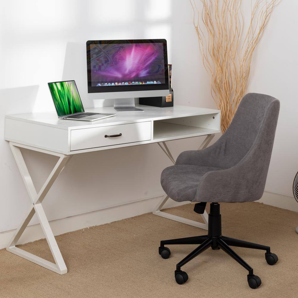 Homy Casa Nachi Grey Fabric Seat Task Chair with Adjustable Height ...