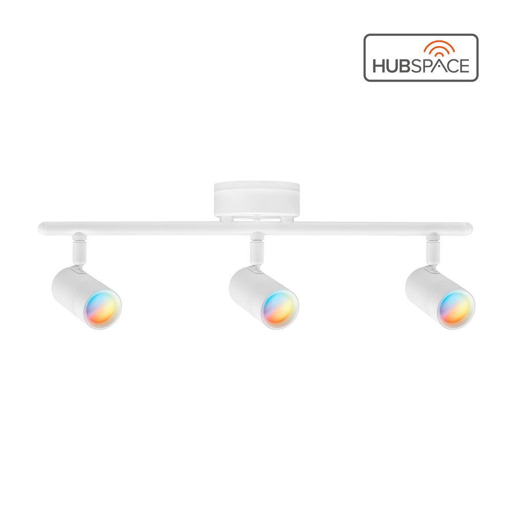 Hampton Bay Boedy 2 ft. 3-Light Smart Matte White Integrated LED Fixed ...