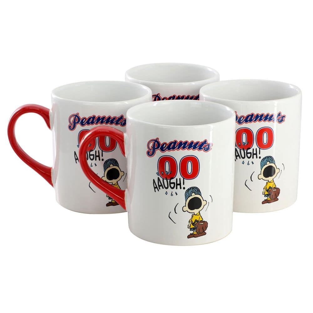 Peanuts Best in Sports Varsity 4 Piece 19 Ounce Stoneware Mug Set in ...