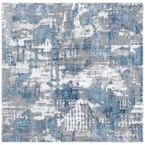 SAFAVIEH Lagoon Gray/Blue 7 ft. x 7 ft. Striped Distressed Square Area ...