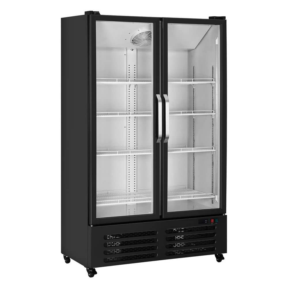 SKYSHALO Commercial Merchandiser Refrigerator 26.69 Cu. Ft Double Glass Door Display 8 ...