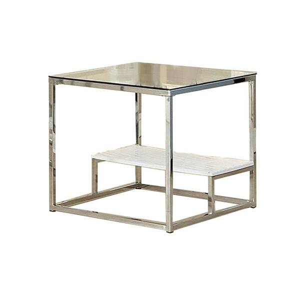 William's Home Furnishing Vendi 24 in. Chrome Square Glass Top End ...