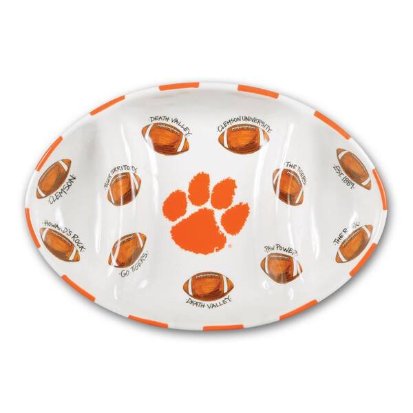 Magnolia Lane Clemson Ceramic Football Tailgating Platter 23142