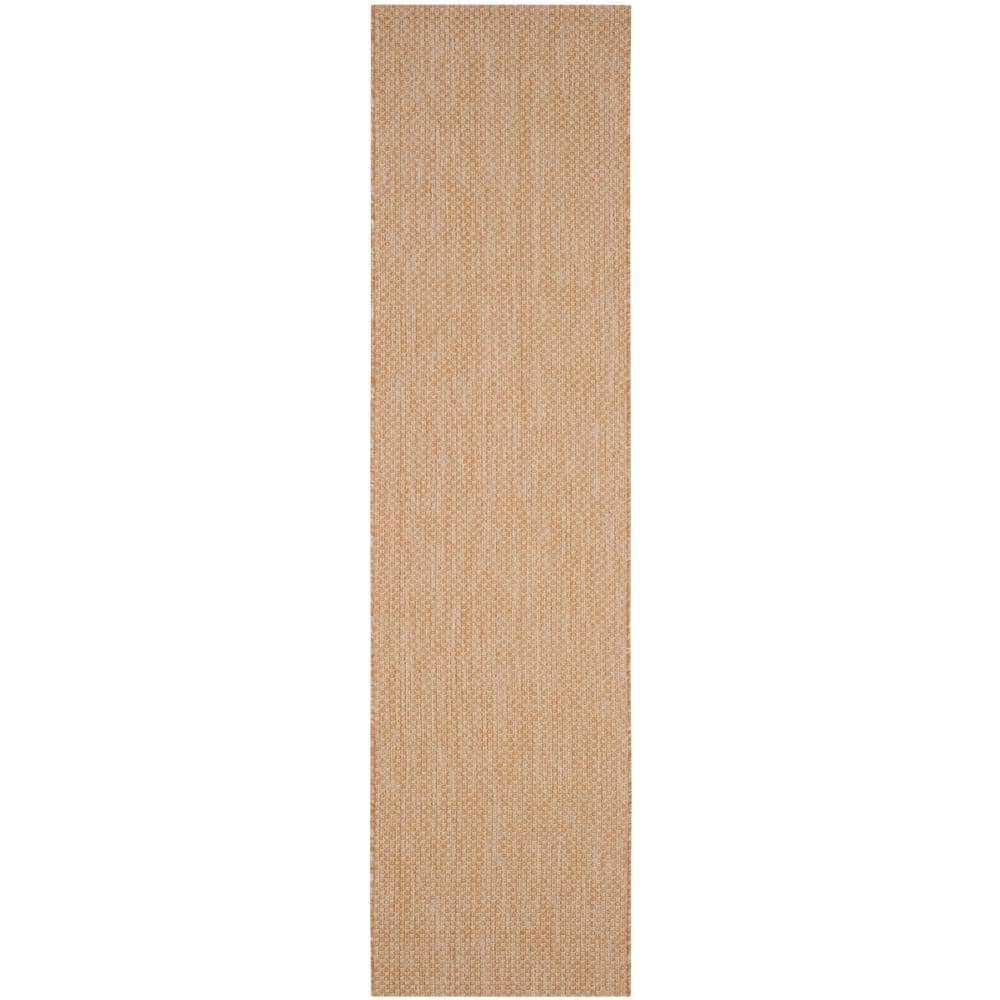 SAFAVIEH Courtyard Natural/Cream 2 ft. x 8 ft. Solid Indoor/Outdoor ...