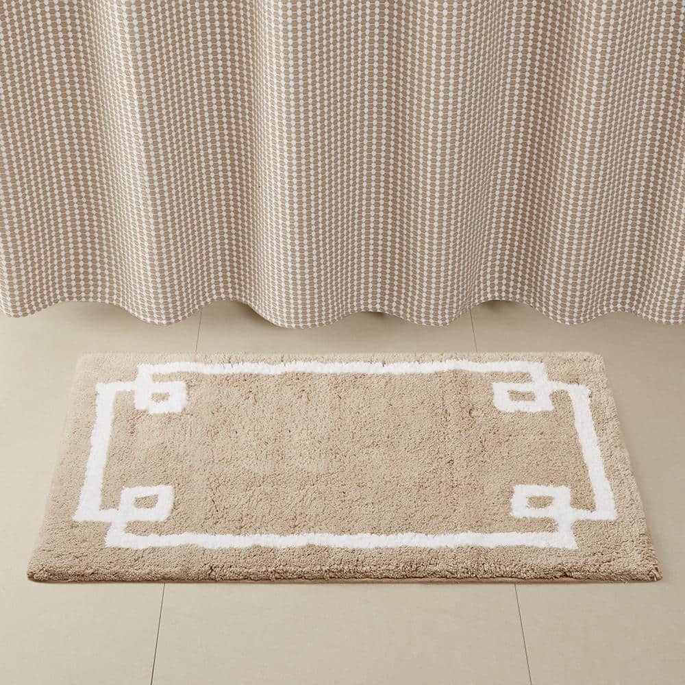 Vsmile 20 in. x 30 in. Taupe Bath Rug Cotton Tufted Plush Bath Mat ...