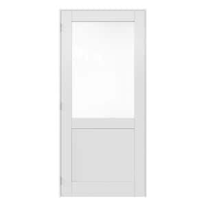 ARK DESIGN 30 in. x 80 in. Right-Hand 2 Lite Clear Glass White Solid ...
