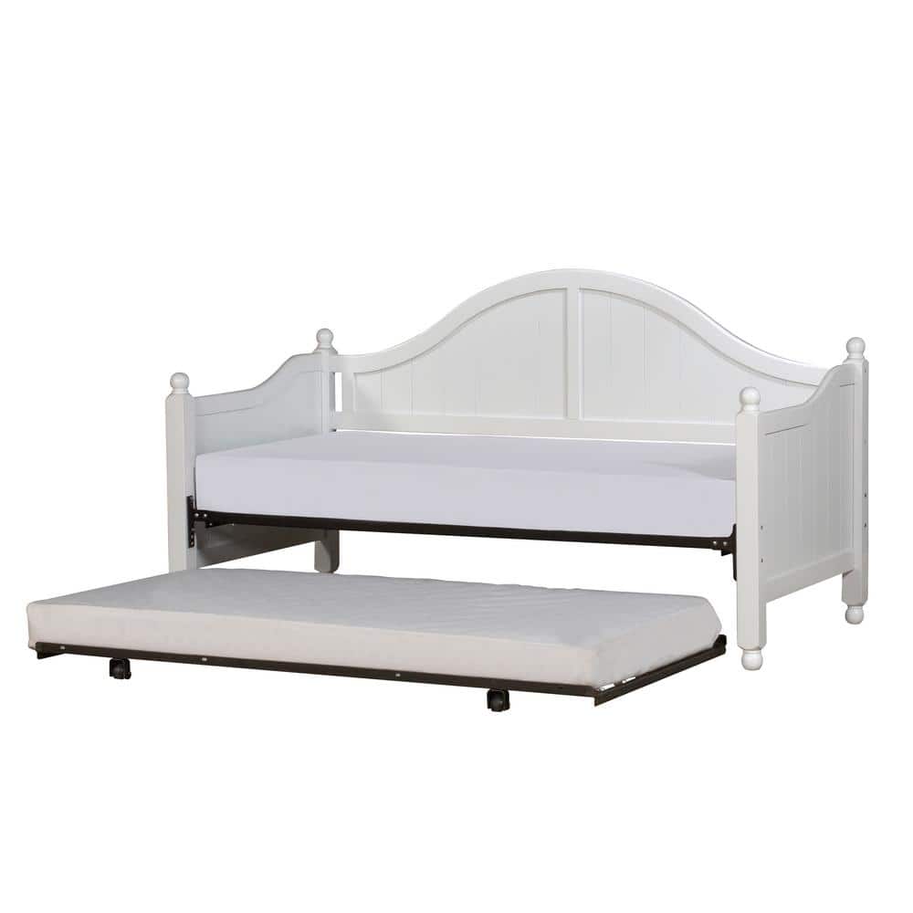 Hillsdale Furniture Augusta White Day Bed with Suspension Deck and Roll ...