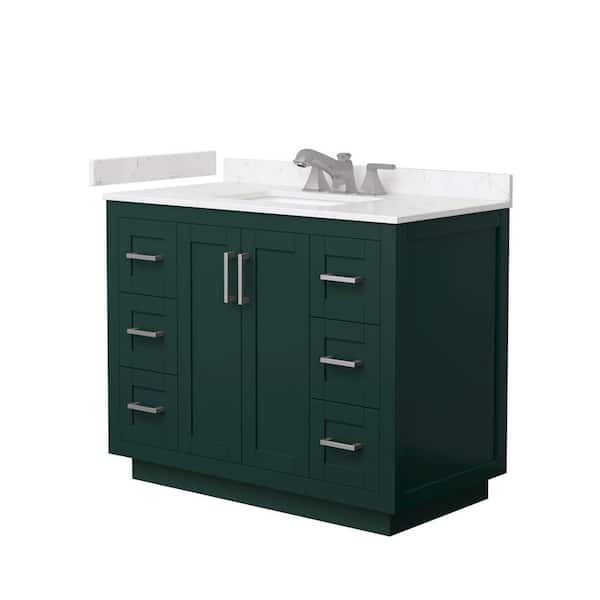 Reviews for Wyndham Collection Miranda 42 in. Single Freestanding Green ...