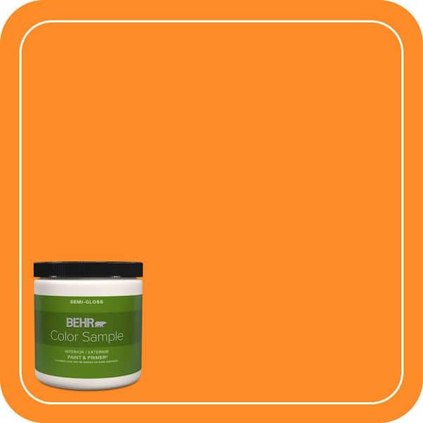 BEHR PREMIUM PLUS 8 oz. #S-G-280 Mango Madness Semi-Gloss Interior ...