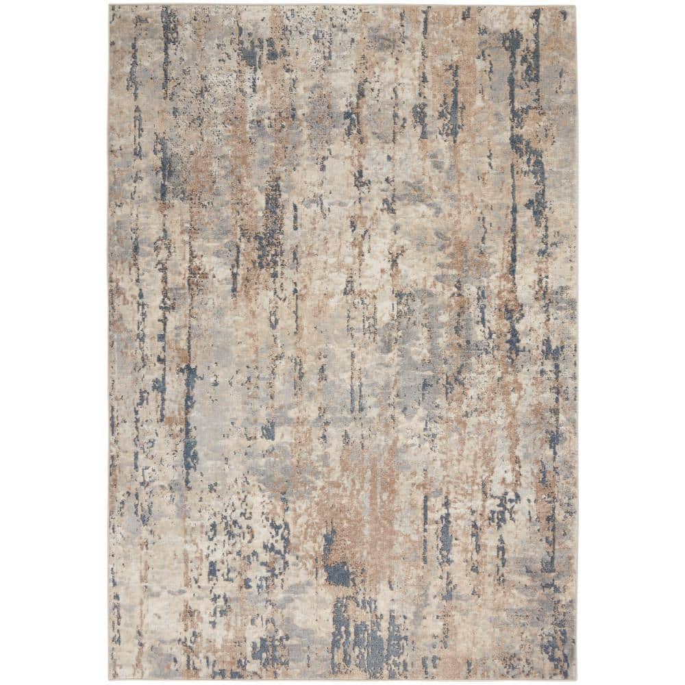 Nourison Concerto Beige/Grey 6 ft. x 9 ft. Contemporary Area Rug 077004 ...