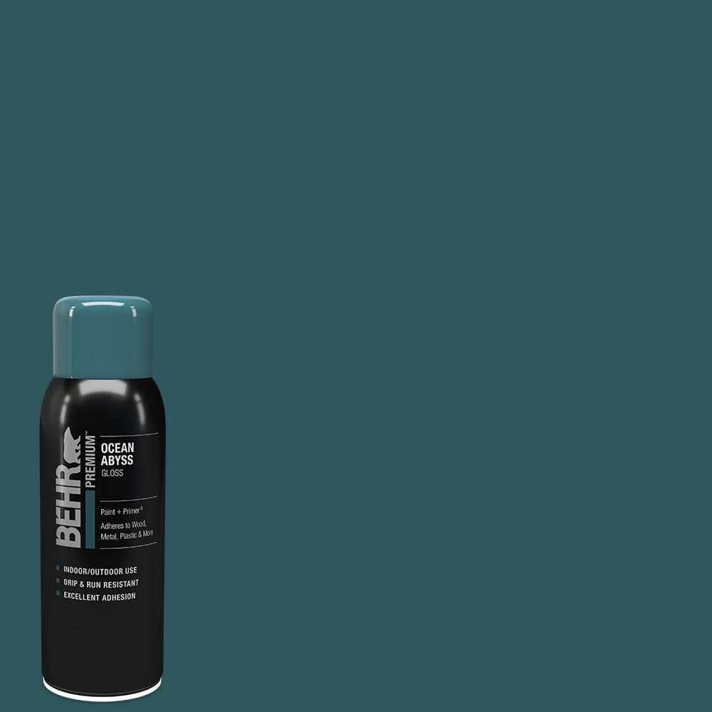BEHR PREMIUM 12 oz. #MQ6-01 Ocean Abyss Gloss Interior/Exterior Spray ...
