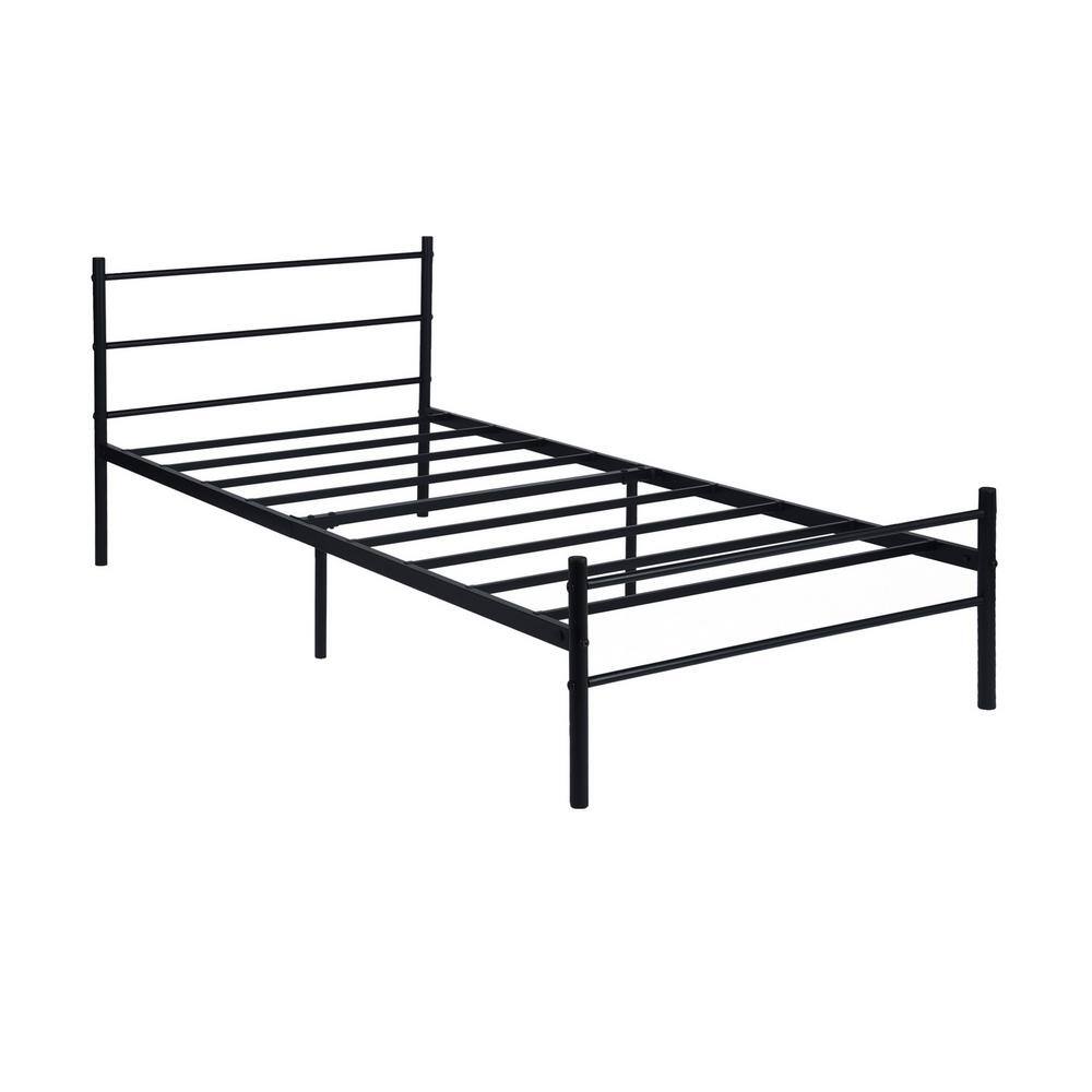 Homy Casa Primo Black Metal Frame Twin Size Frosted Platform Bed Primo Twin Frosted The Home Depot