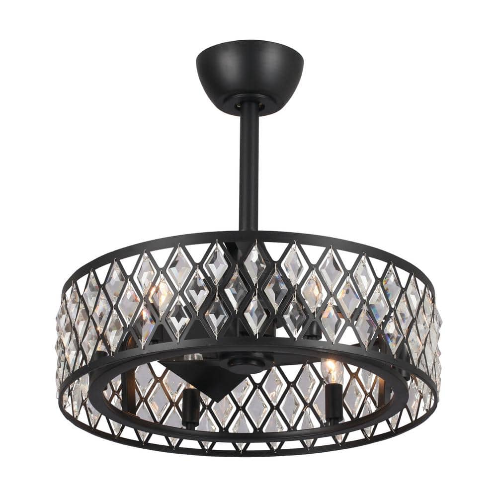 matrix decor 20 in. Indoor Black Ceiling Fan with Light and Remote ...