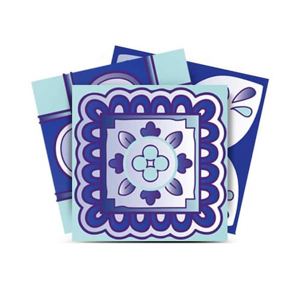 MI ALMA Blue M7 7 in. x 7 in. Vinyl Peel and Stick Tile (24 Tiles, 8.17 ...