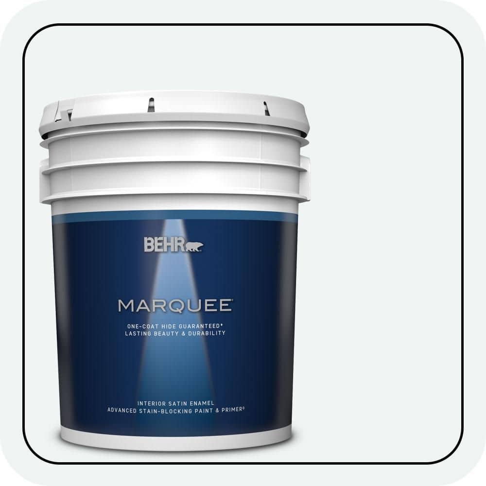 BEHR MARQUEE 5 gal. #BL-W09 Bakery Box Satin Enamel Interior Paint ...