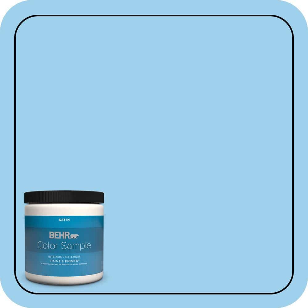 BEHR PREMIUM PLUS 8 oz. #P500-3 Spa Blue Satin Enamel Interior/Exterior ...