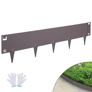 VEVOR 39 in. L x 0.1 in. W x 5 in. H Brown Steel Edging Landscape Steel ...