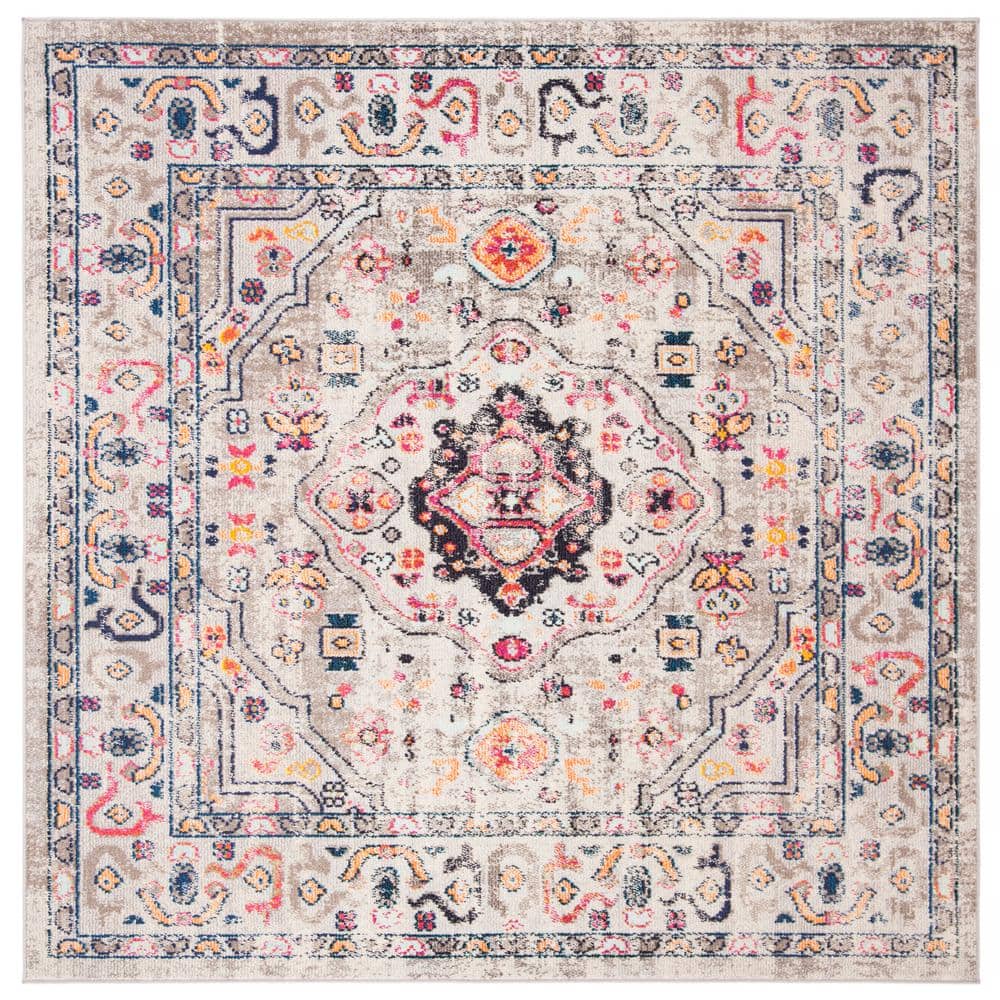 SAFAVIEH Madison Gray/Blue 9 ft. x 9 ft. Square Area Rug MAD468F-9SQ ...