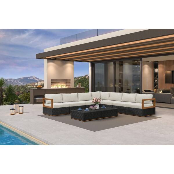 PURPLE LEAF 9-Pieces Patio Conversation Sets All Weather Outdoor Couch ...