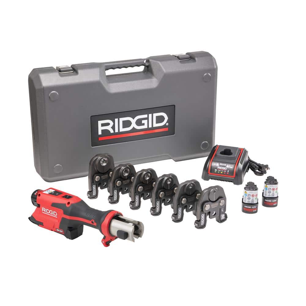 RIDGID RP 251 Stainless Steel Press Tool Kit Includes 6-RLS Jaws (1/4 ...