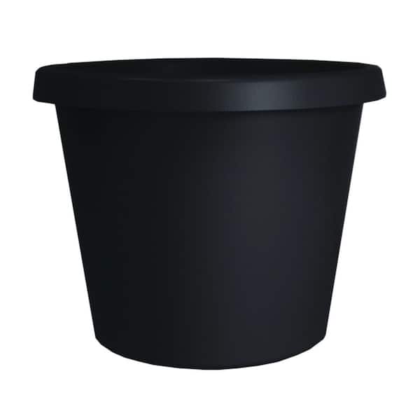 Vigoro 10 in. Antonella Medium Black Plastic Planter (10 in. D x 8 in ...