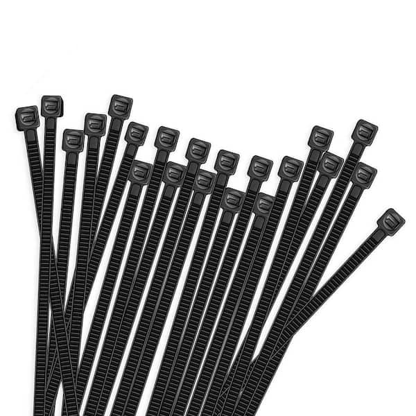 Lukyamzn Heavy Duty 8 in. UV Resistant Nylon Cable Zip Tie Black 100 ...