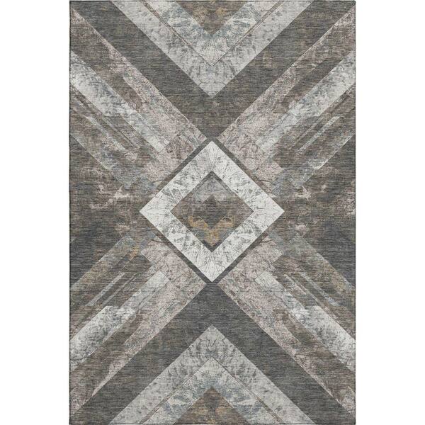 Addison Rugs Mayfield Premium Machine Washable Abstract AMF1955 Brown 9 ...