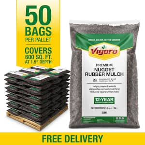 Vigoro 37.5 cu. ft. Brown Recycled Rubber Mulch (25 Bags) GN15BN25 ...