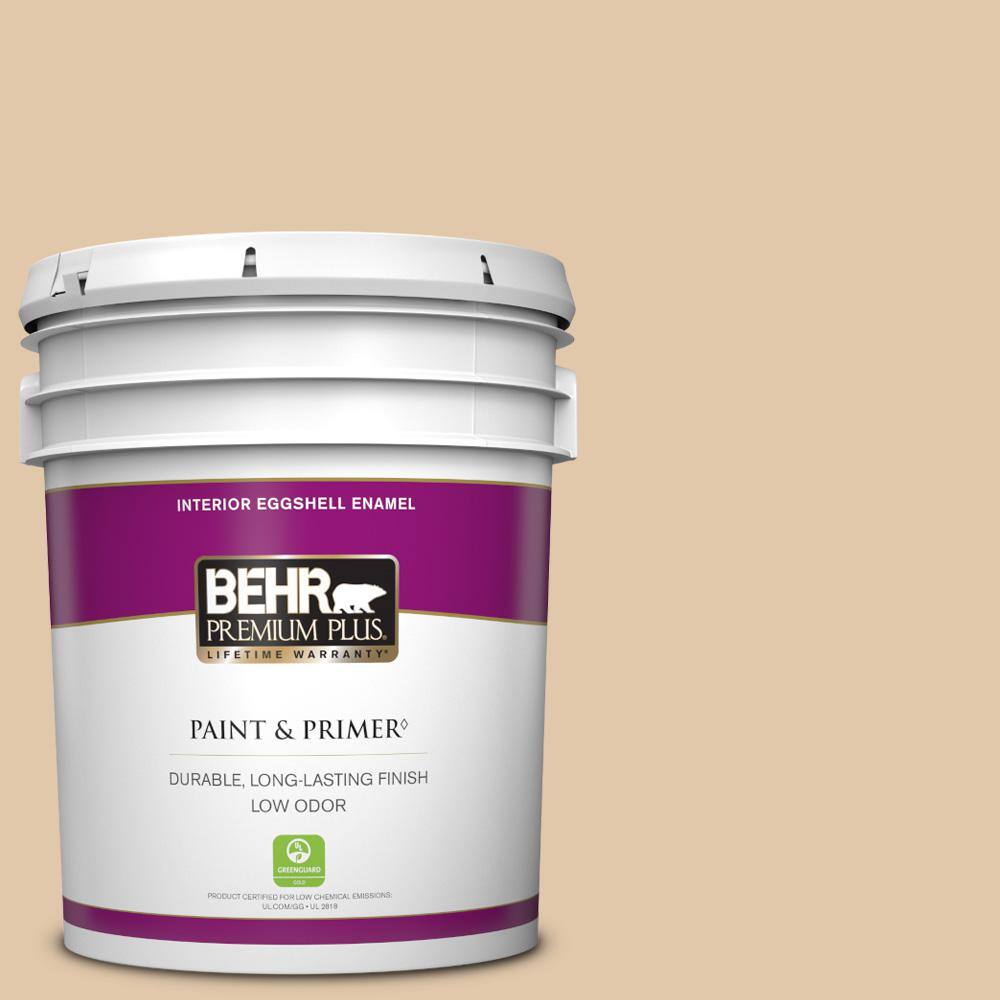 BEHR PREMIUM PLUS 5 gal. #MQ2-08 Irish Cream Eggshell Enamel Low Odor ...