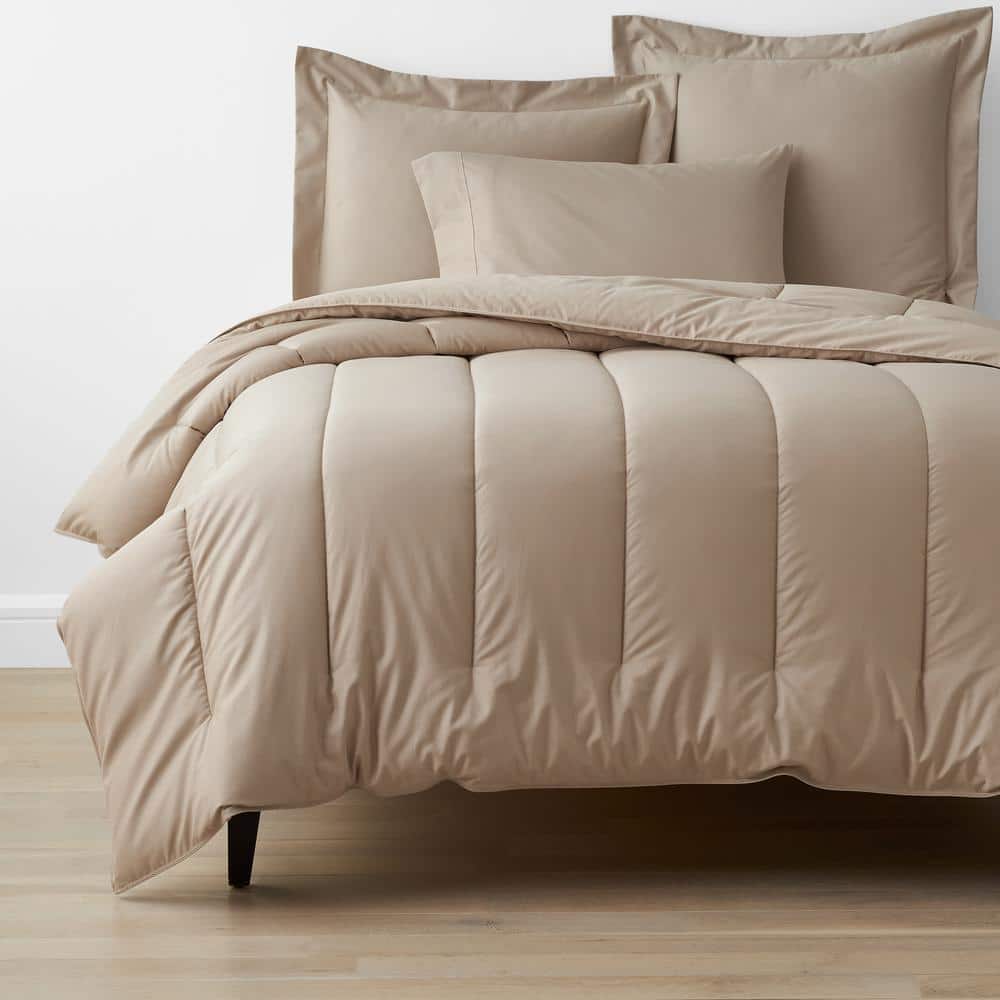 The Company Store Company Cotton Bisque Solid 300-Thread Count Wrinkle ...