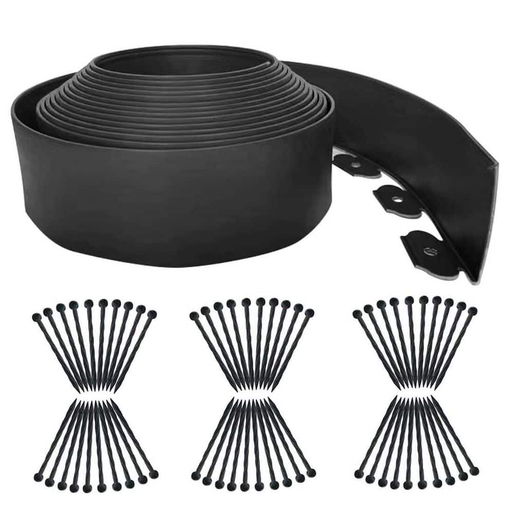 66 ft. L x 4 in. H x 2 in. W Extra Tall Flexible Black Plastic ...