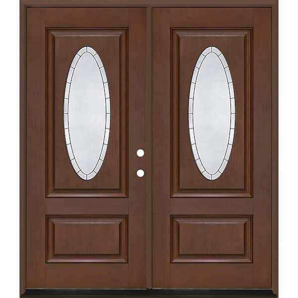 Steves & Sons Regency 72 in. x 80 in. 3/4L Oval Empire Deco Glass LHIS ...