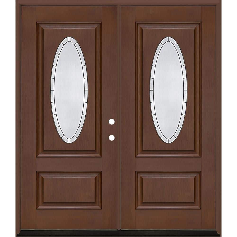 Steves & Sons Regency 72 in. x 80 in. 3/4L Oval Empire Deco Glass LHIS ...