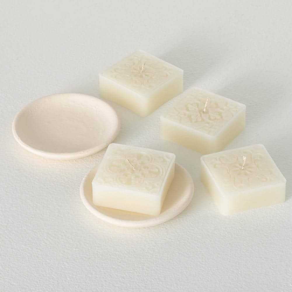 Vance Kitira Cream Candles and Dish Gift Set VT251VR - The Home Depot