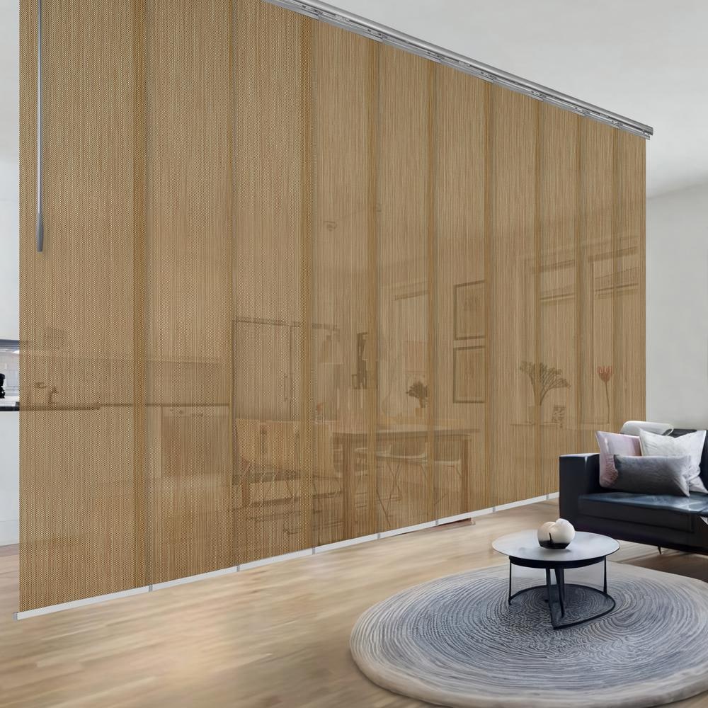 EMOH Wood 120 in. - 218 in. W x 116 in. L Adjustable 10-Panel Satin ...