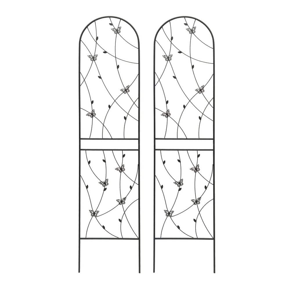 Tunearary 86. 7in. Outdoor Garden Butterfly Decorative Black Metal ...