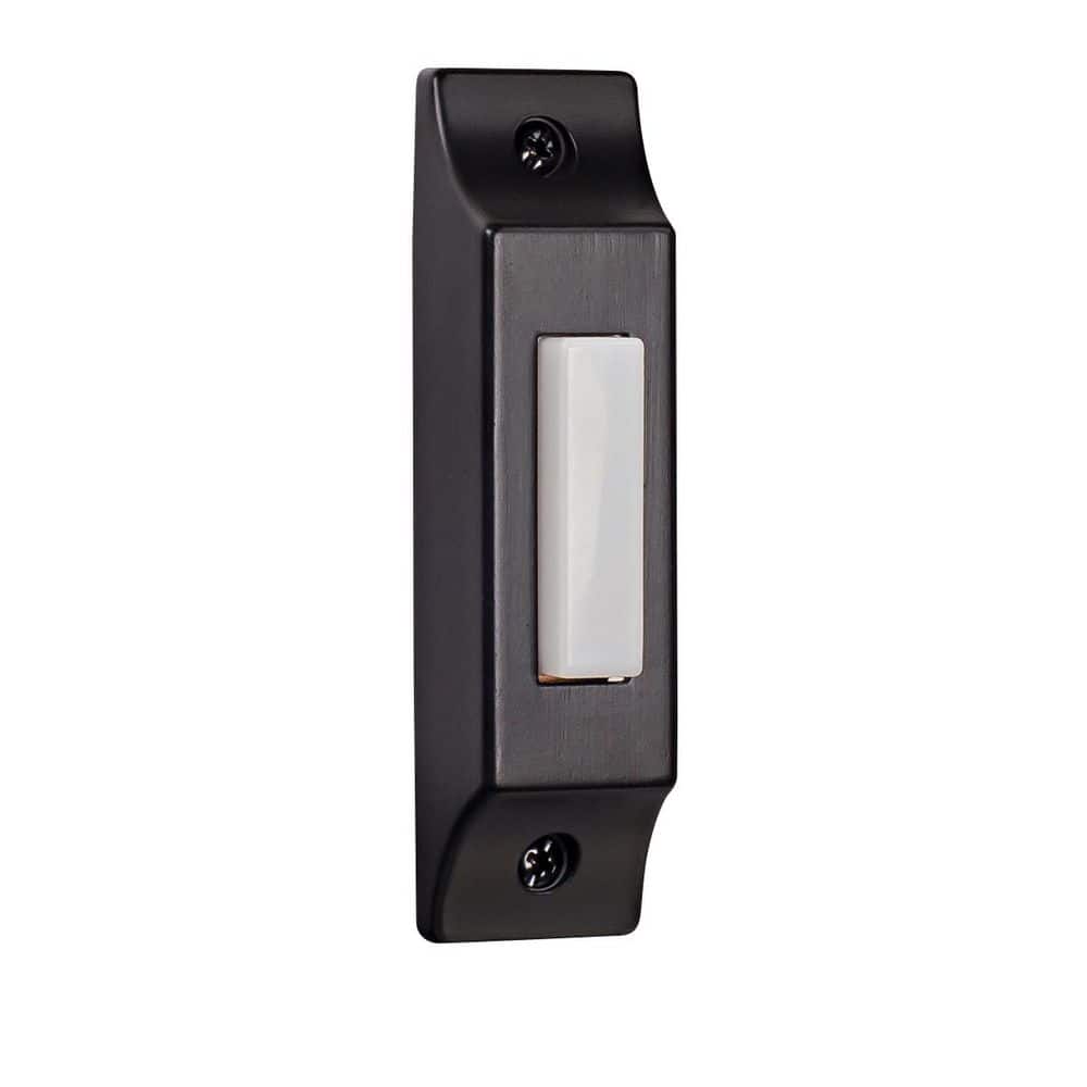 CRAFTMADE Wired Surface Mount Matte Black Finish Doorbell Push Button ...