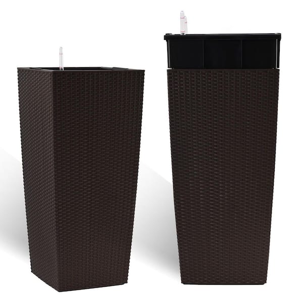 Spacious Plastic Plant Pot w/ Durable Material and Self-Watering System ...