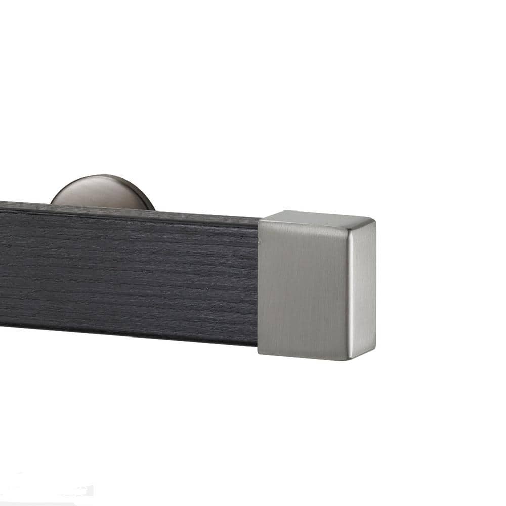 Art Decor Kontur Wood 106 in. Single Traverse Rod Set in Ebony with ...