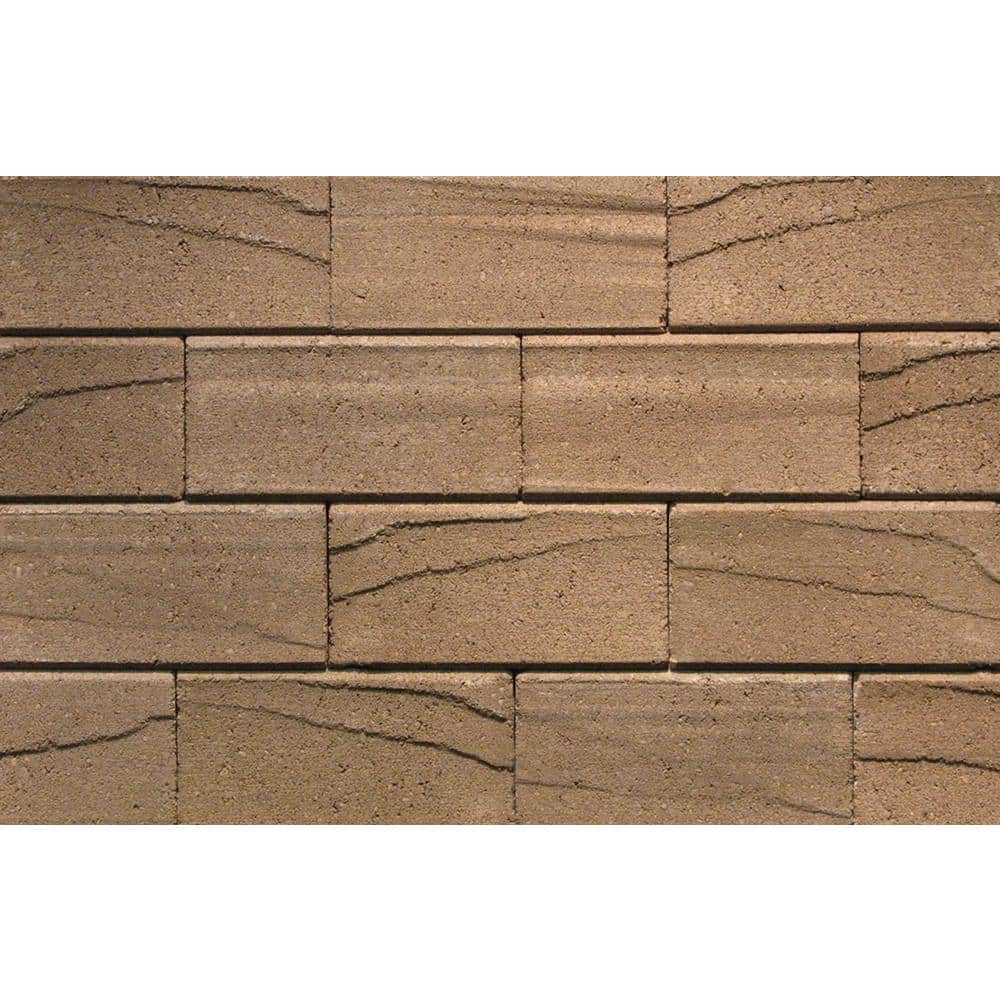 8 in. x 5 in. x 3-1/2 in. Smooth Mortarless Brick Wainscot Cap, Walnut ...