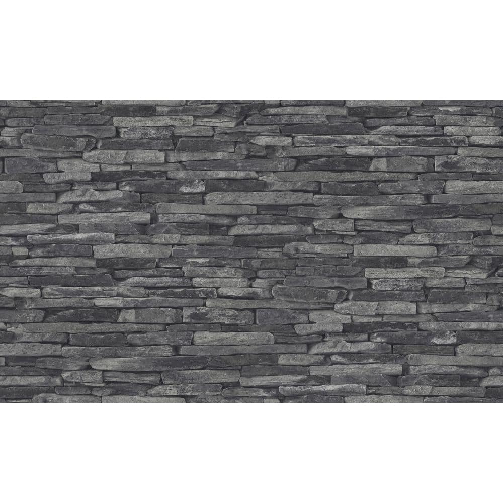 Bricks and More Collection Black Rocky Retreat Brick Matte Finish Vinyl ...