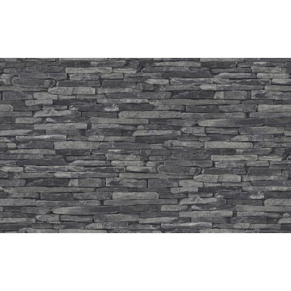 Bricks and More Collection Black Rocky Retreat Brick Matte Finish Vinyl ...