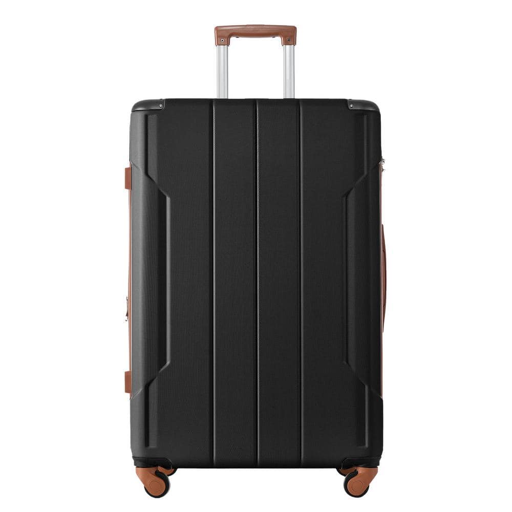 INNOBULE 25 in. Black Brown Hardshell Spinner Suitcase with TSA Lock ...