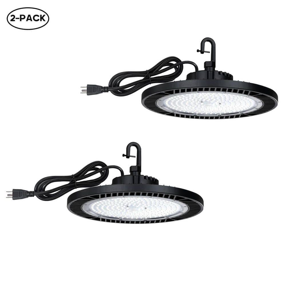 Hukoro 13.5 in. Matte Black Portable Integrated LED High Bay Light at ...