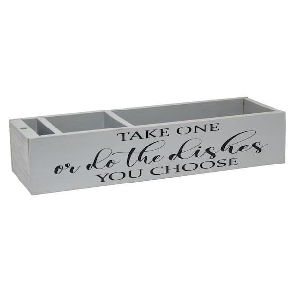 Elegant Designs 17 in. x 5.50 in x 3.50 in Gray Wash Wooden Countertop ...