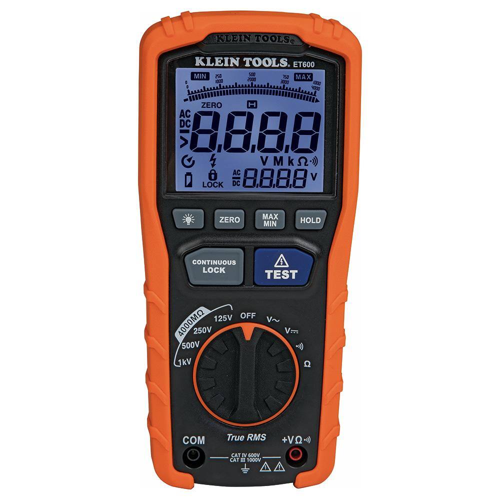 Klein Tools Digital Insulation Resistance Tester, Auto-Ranging TRMS ...